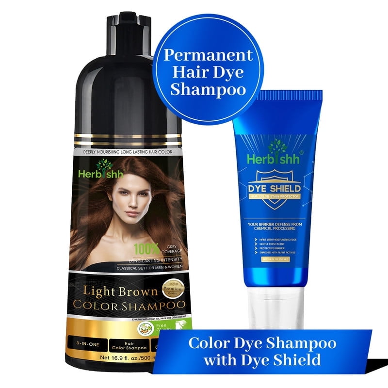 Herbishh Combo Shampoo para Color de Cabello Castaño Claro 500ml para ...