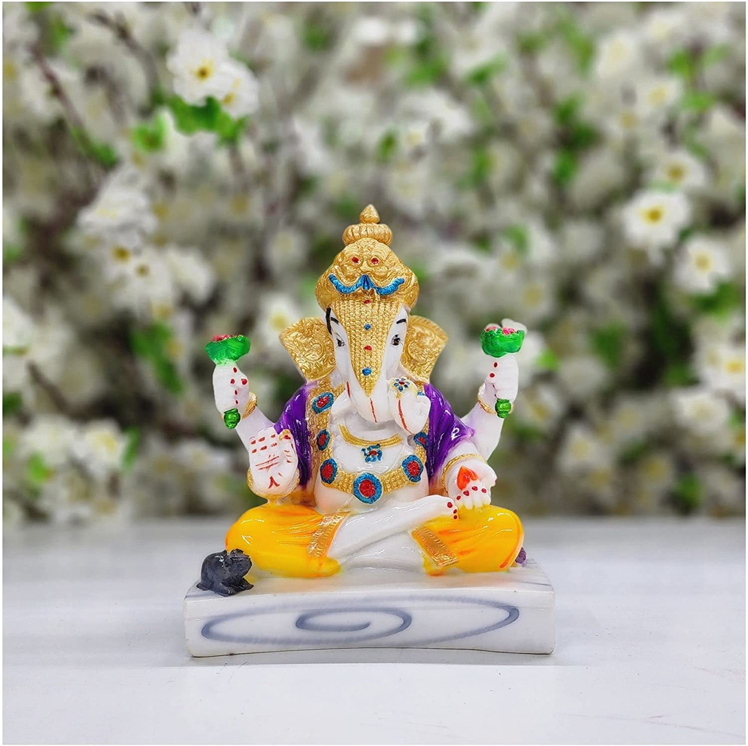 Ganesha Statue in Marble Dust Hindu God Statue Ganesha Sculpture Indian ...