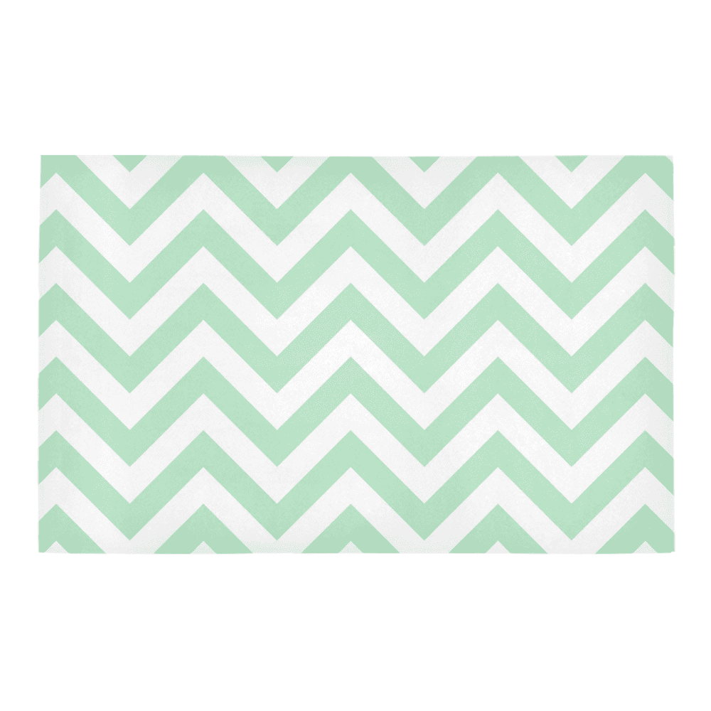SUNENAT Abstract Chevron Zig Zag Mint Home Decor Non Slip Bath Rug ...