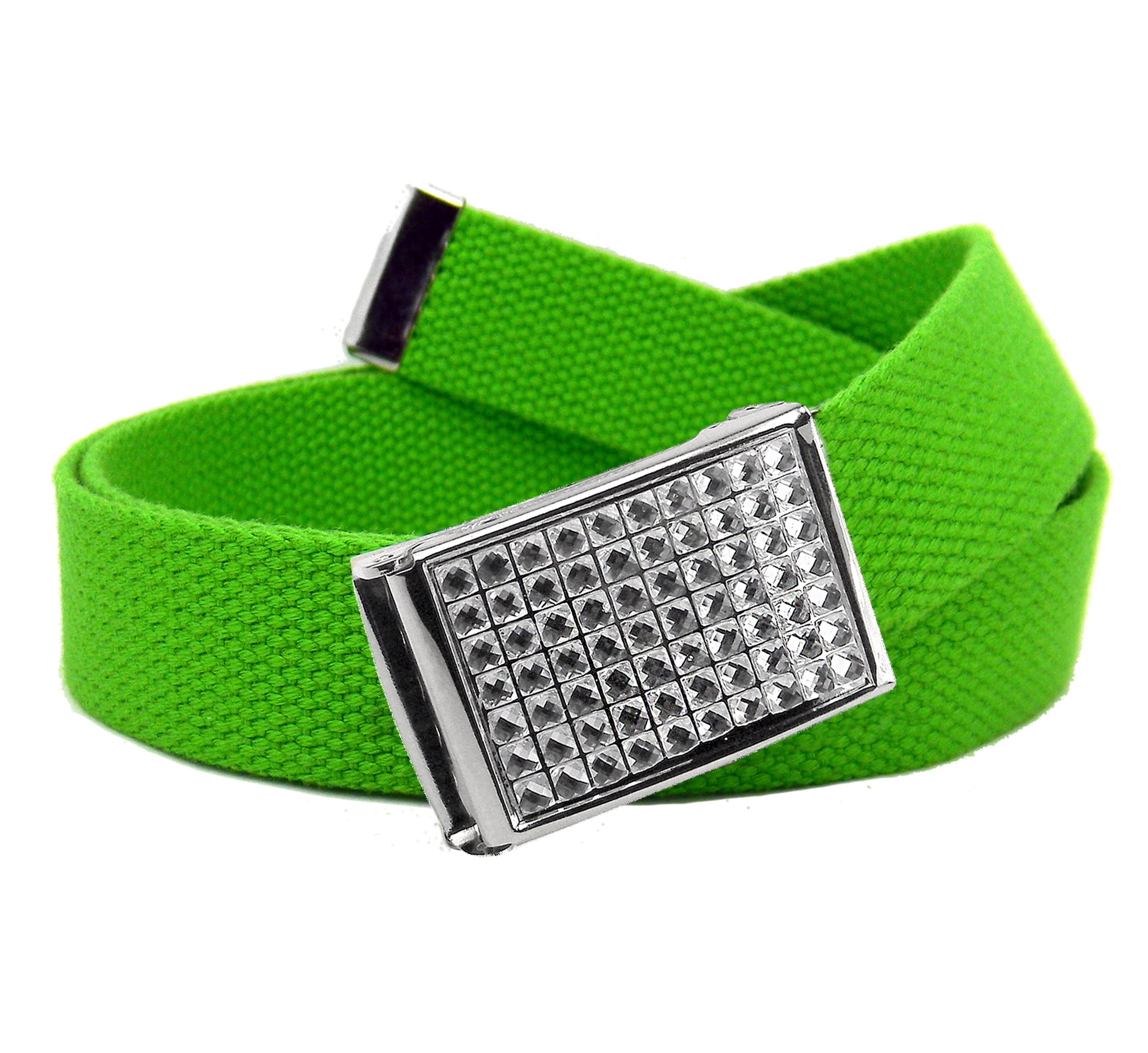 Girls School Uniform Belt Sparkly Crystal Easy Clamp Buckle with Canvas ...