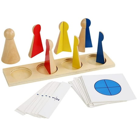 1 Set of Wooden Fraction Toys Educational Math Manipulatives Learning ...