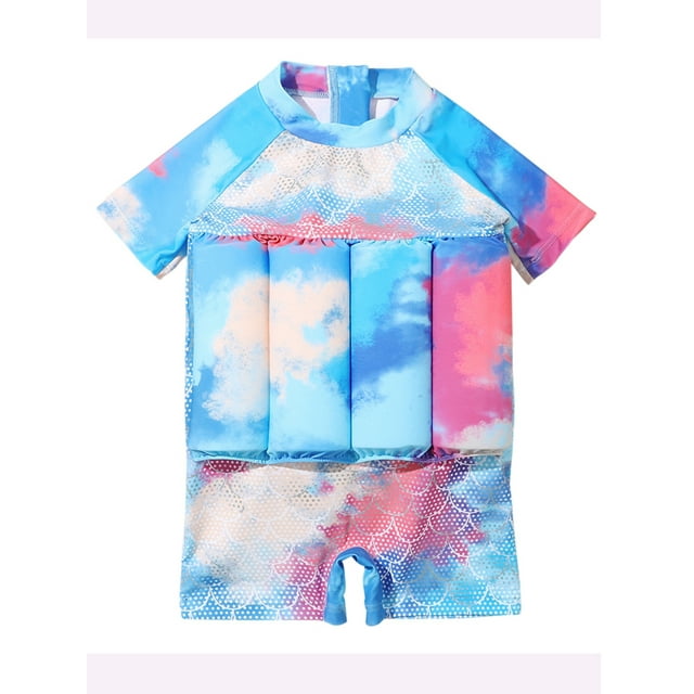 GYRATEDREAM 2-6Y Kid Girls Tie Dye One Piece Float Suit with Adjustable ...