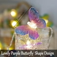 3D Butterfly String Lights, 4.9ft 10 LED Battery Powered Purple ...