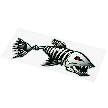 Stickers 2 Pieces Fish Teeth Mouth Stickers Skeleton Fish Stickers ...