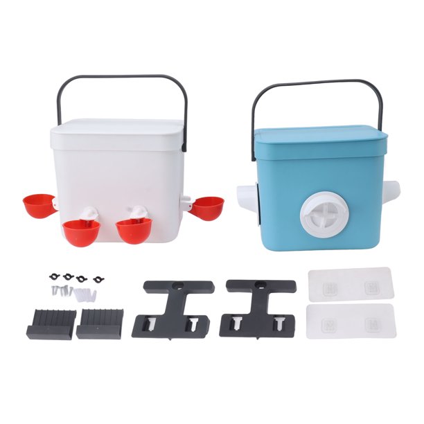 6 Liters Automatic Chicken Cup Waterer and Port Feeder Set Rain Proof ...