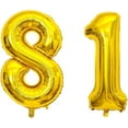 18 Number Balloons 40 Inch Gold Big Giant Jumbo Number 81 Foil Mylar ...