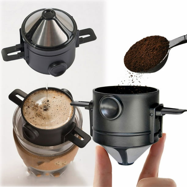 Neinkie 2Pcs Pour Over Coffee Maker 1-2 Cup, Reusable Cone Coffee ...