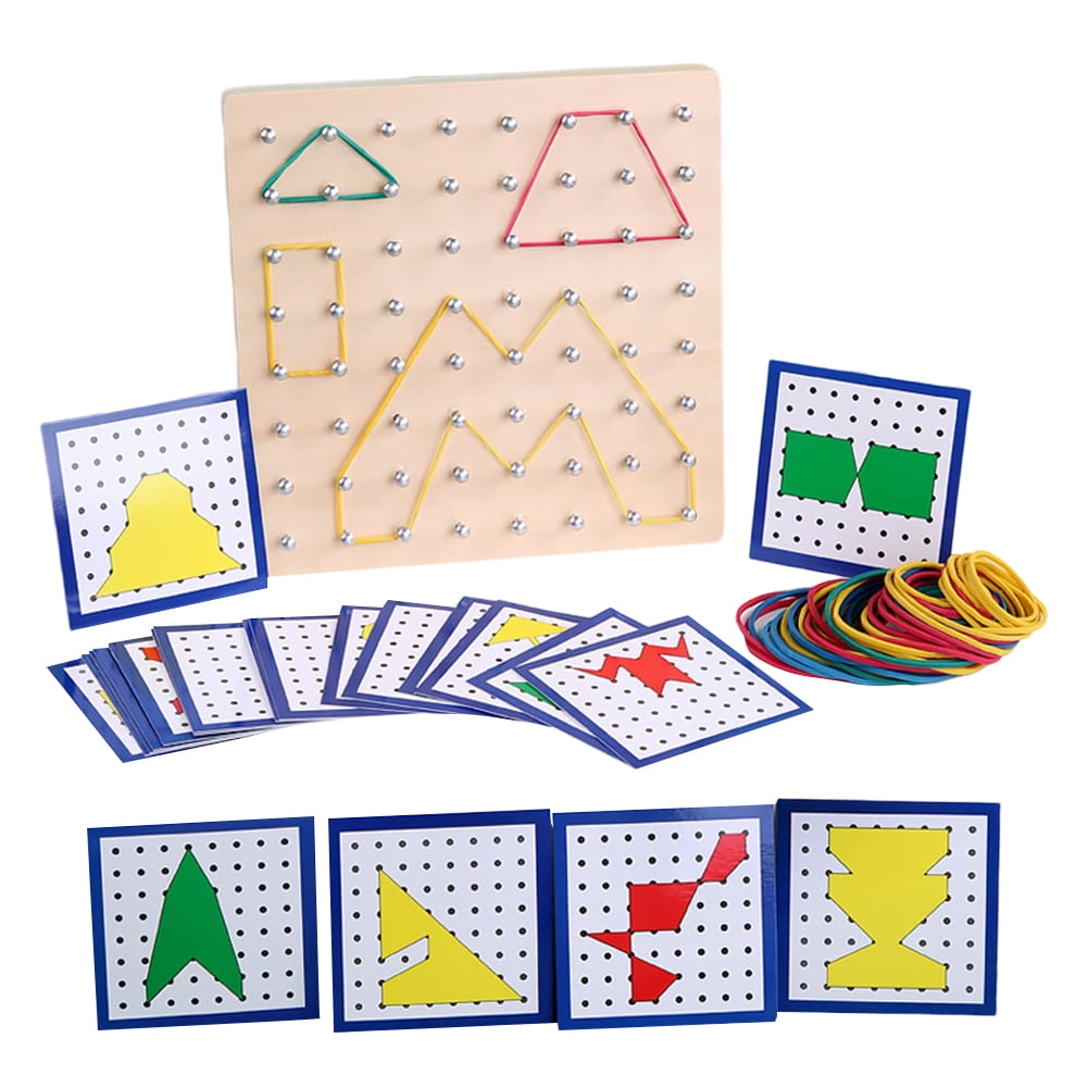 Tablero Geometría Figuras Y Formas Juguete Aprendizaje Geotablero 8x8 ...
