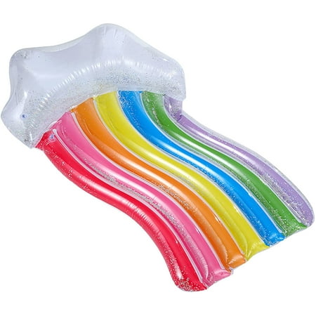 Inflatable Pool Hunk Float, Inflatable Colorful Rainbow Cloud, Leisure ...