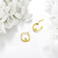 Gold Hoop Earrings 14K Gold Small Animal Hoop Earrings Fine Gold Mini ...