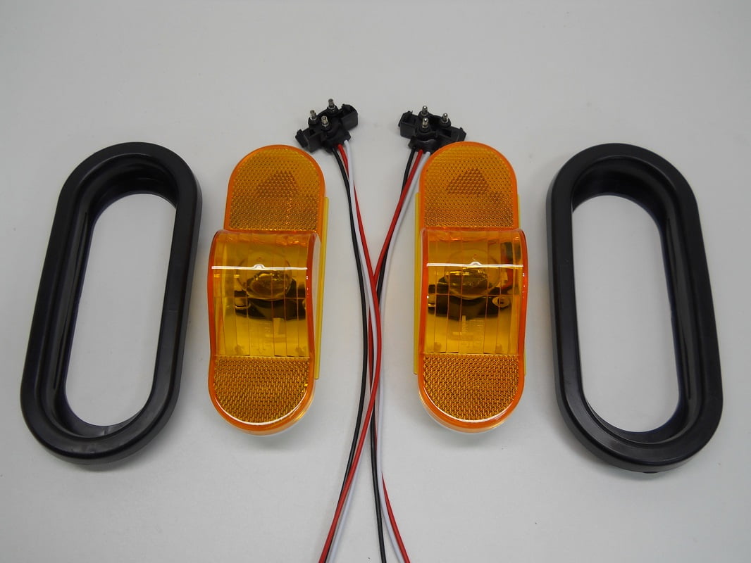 Amber Incandescent 6" Oval Truck Semi Trailer Mid Turn Signal Marker ...