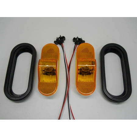 Amber Incandescent 6" Oval Truck Semi Trailer Mid Turn Signal Marker ...