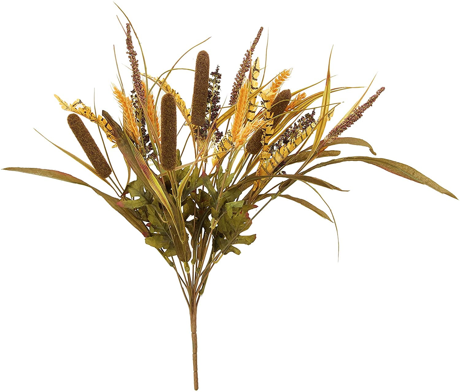 Admired By Nature 14 Stems Artificial Cattail Wheat Fall Harvest Mix ...