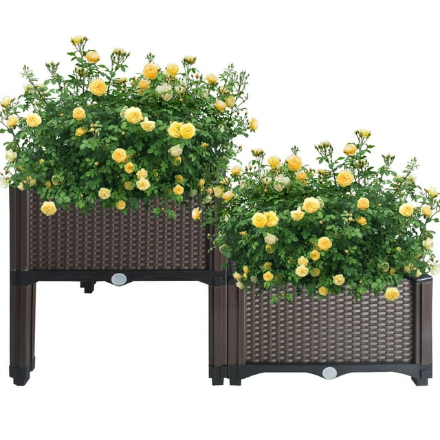 Garden Plastic Planter Grow Box - Havy Duty Plant Containers Raised ...