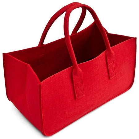 Red Felt Bag, Firewood Bag, Felt Basket, Firewood Bag, Firewood Basket ...