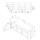 Balka TV Stand Natural Walnut and Printed Rattan - Walmart.com