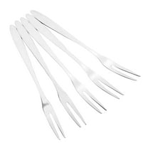 6pcs Stainless Steel Fruit Forks, Two Prong Fork Metal Dessert Fork for ...