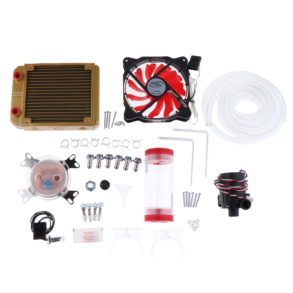 Buy Computer Water Cooling Kit 120 Radiator CPU GPU Block Cooler Pump ...