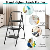 Costway 3 Step Ladder Folding Step Stool 330lbs Capacity w/ Anti-Slip ...