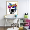 Stupell Industries Game Zone Bright Splash Gold Framed Floater Canvas ...