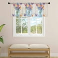 Butterfly Flowers in Vase Semi Sheer Valance Curtains Spring Floral ...