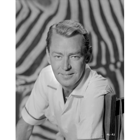 Alan Ladd Side View Pose sitting on the Chair Close Up Portrait Photo ...