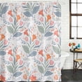 54x78 Inch Shower Curtain Decorative Orange Pink Flowers Bathtub Bath ...