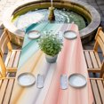 Abstract Line Texture Fitted Rectangle Tablecloth 24" x 50" Pink Blue ...