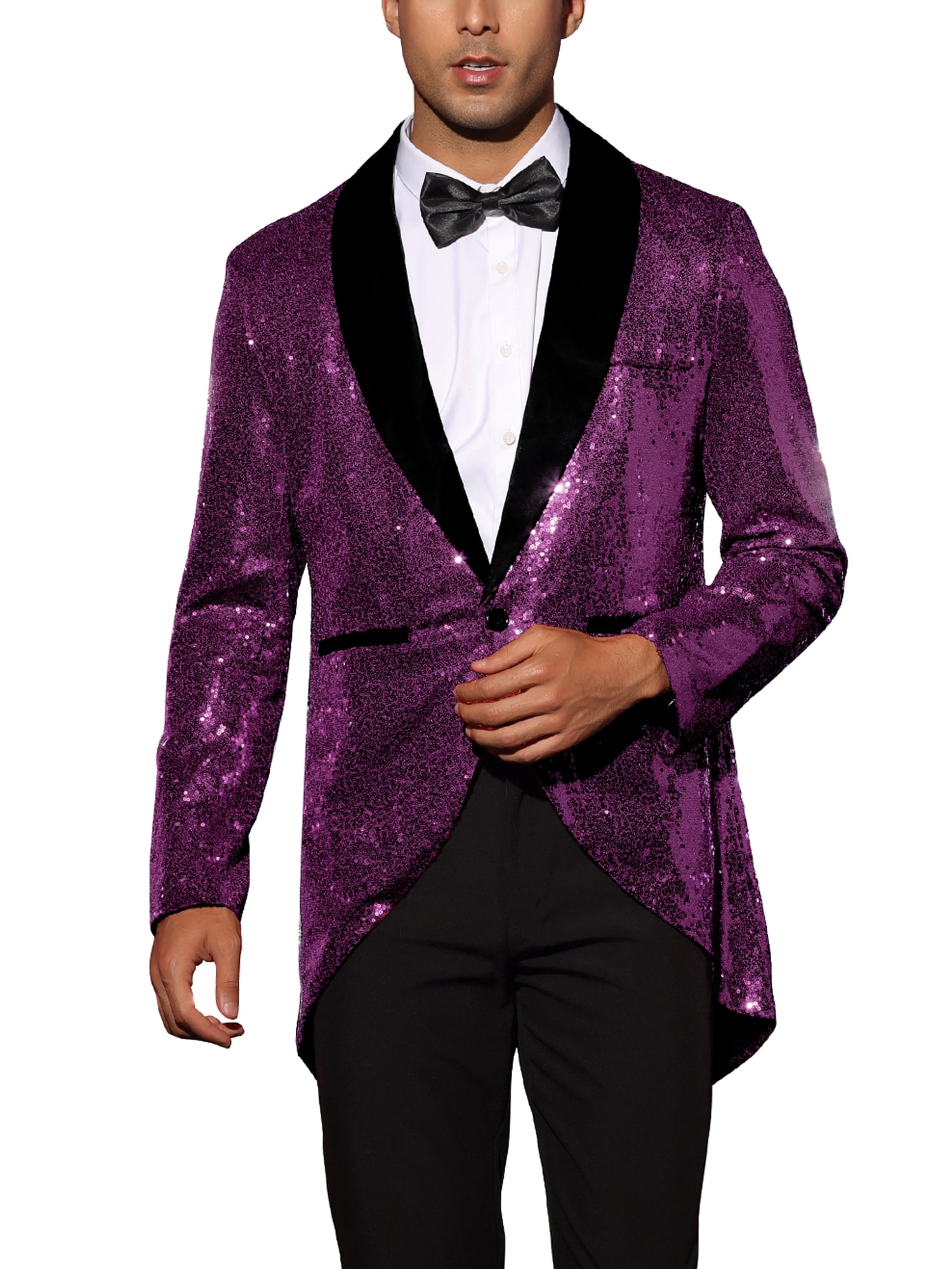 Esmoquin de lentejuelas para hombres con solapa de chal brillante ...