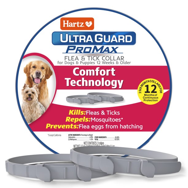Hartz UltraGuard ProMax Flea & Tick Collar for Dogs & Puppies with ...