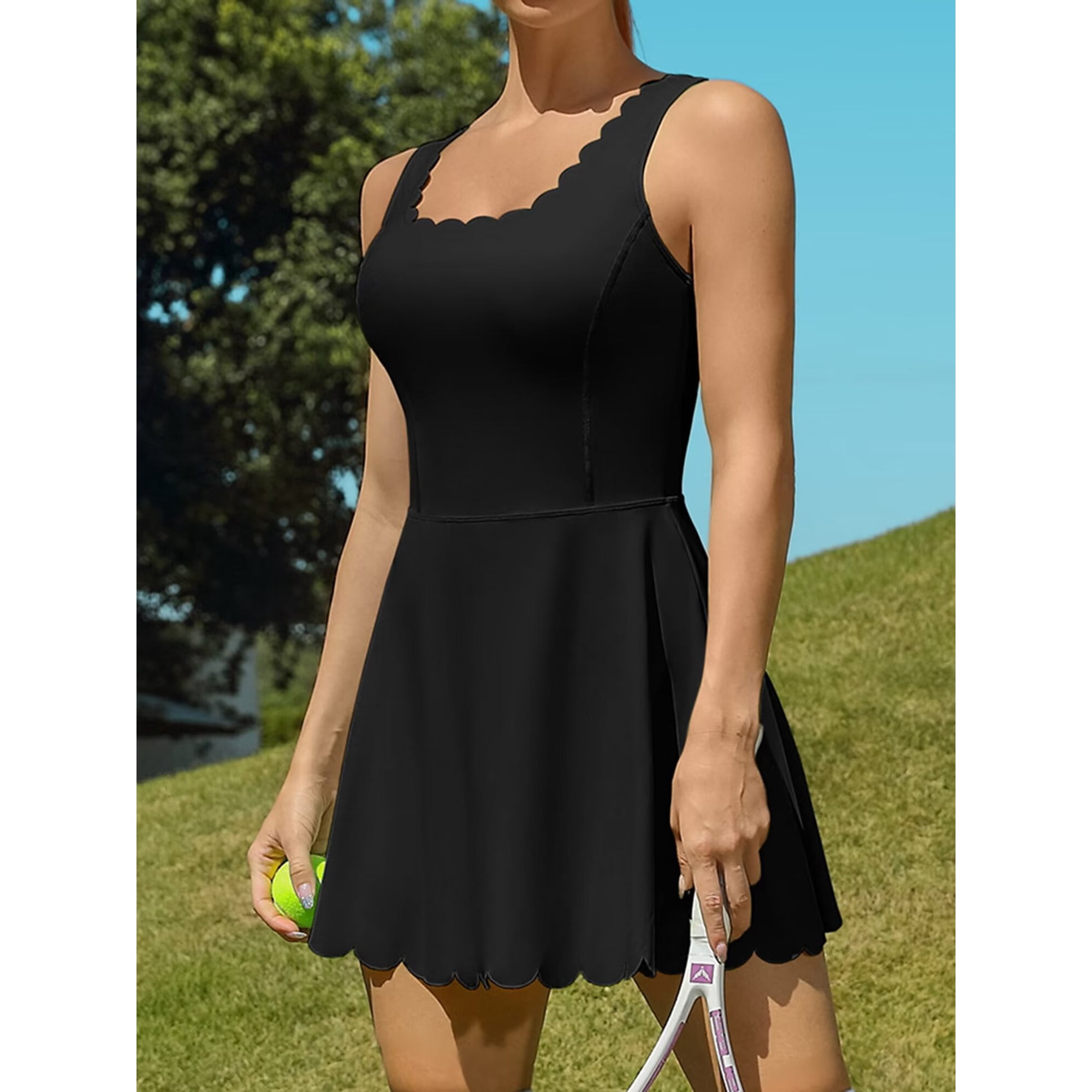 Click here for Charmo Womens V Back Tennis Golf Dress With Shorts... prices