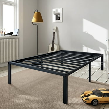 Baxton Studio Hiro Rubberwood Expandable Platform Bed Frame, Twin ...