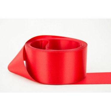 Ribbon Bazaar Double Faced Satin 1/4 inch Red 50 yards 100% Polyester ...