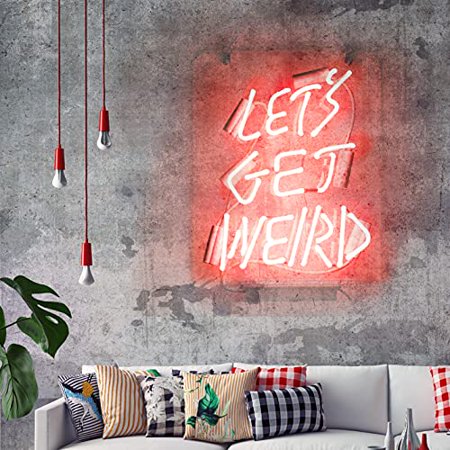 Neon Signs Let's Get Weird Pink Neon Sign for Wall Bedroom Funny Wall ...