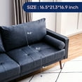 Vonanda Faux Leather Sofa, Mid-Century 73 inch 3-Seater with 2 Pillows ...