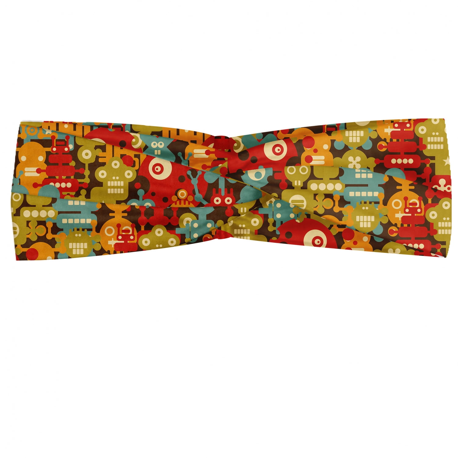 Nursery Headband, Colorful Robot Monsters Sci Fi Style Retro Game ...