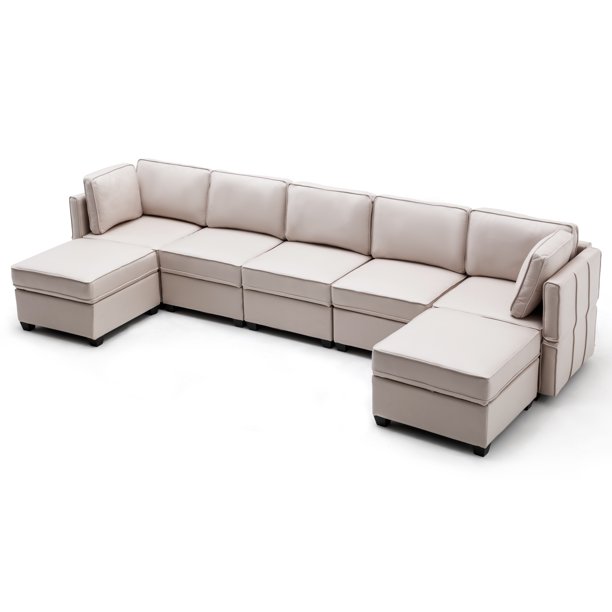 HOMREST Modular Sectional Sofa Reversible Sofa Couch with Storage Seats ...