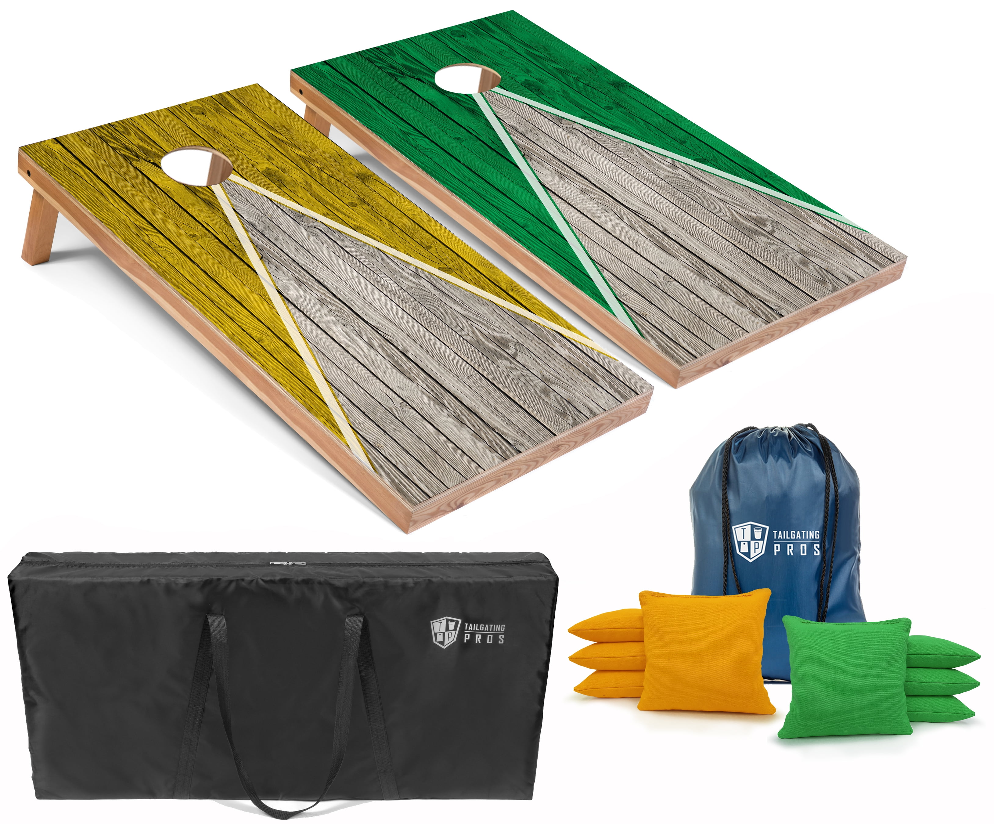 Tailgating Pros Pyramid Cornhole Board Set w/ Bean Bags and Carrying ...