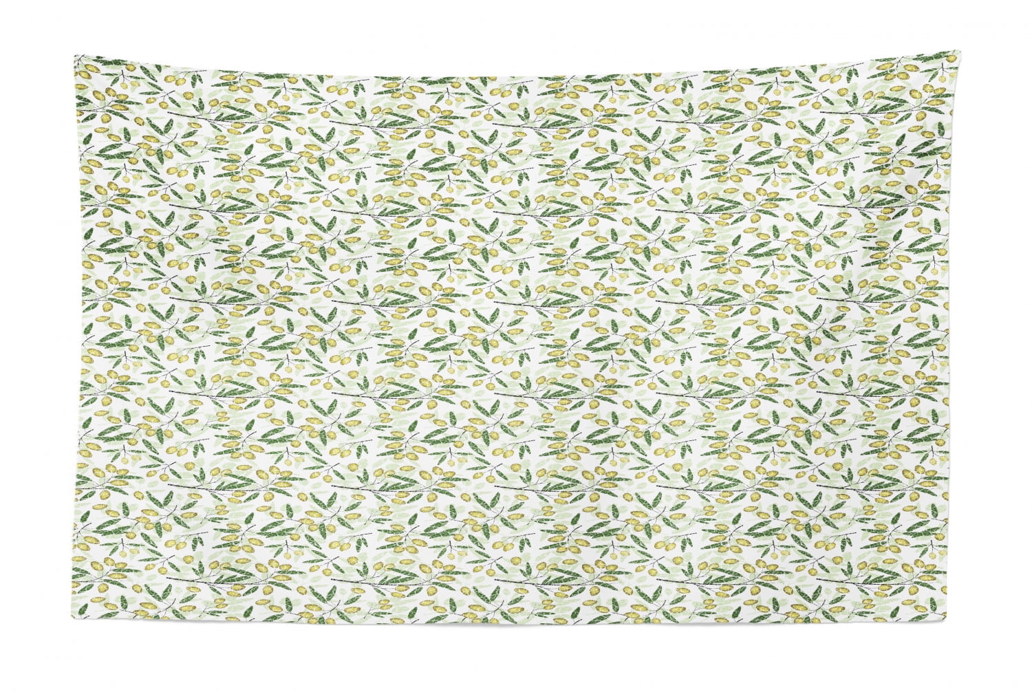Botanical Tapestry, Repeating Pattern with Silhouettes of Olive on ...