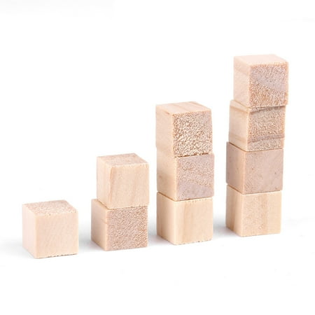 Wood Cubes, Natural Unfinished Wooden Blocks Craft, Small Wood Square ...