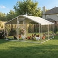 Sanerto Large Walk-in Metal Chicken Coop, 9.8x13.1x6.4ft Outdoor ...