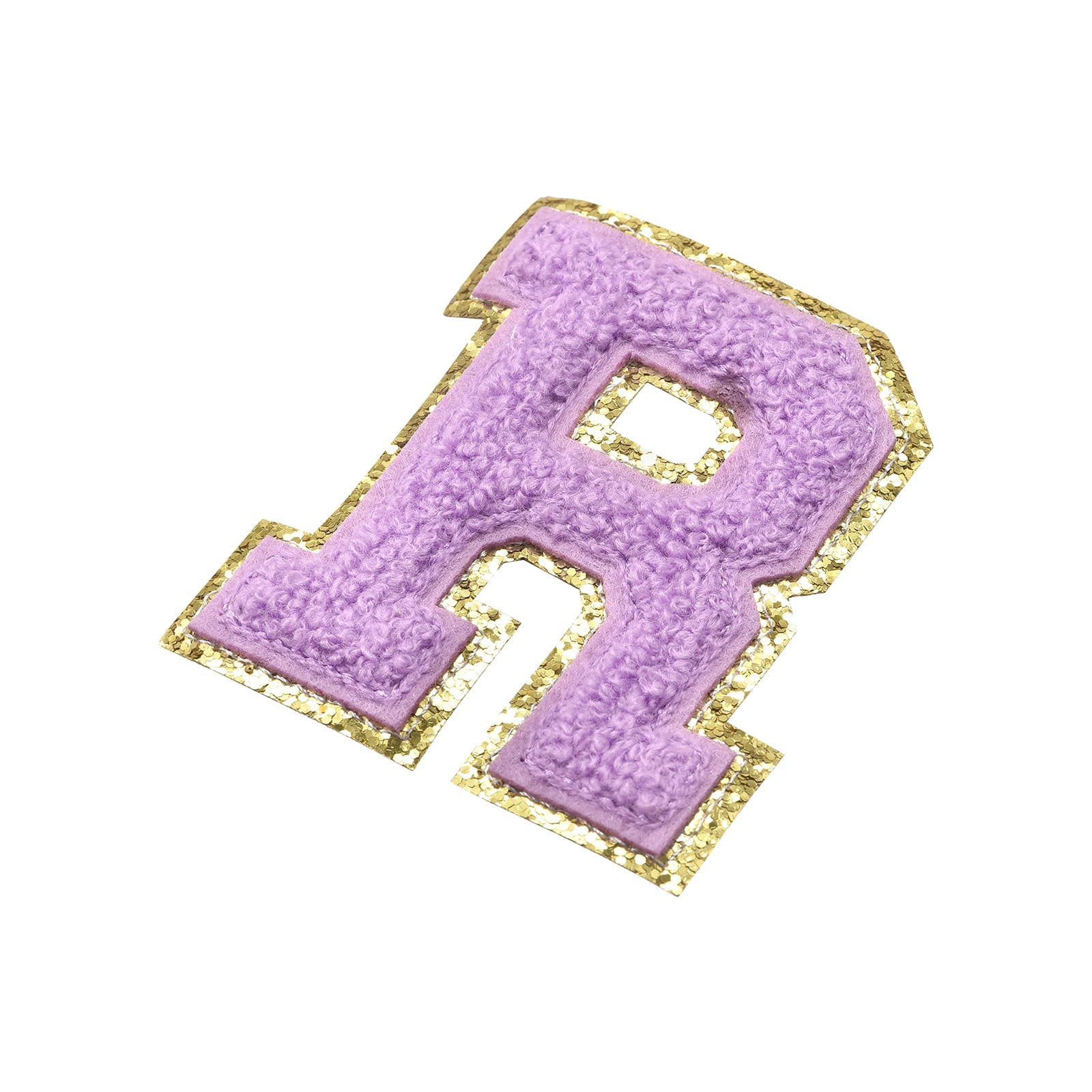 Uxcell Chenille Letter Patches Iron on Letter Patches Purple Alphabet R ...