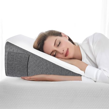 12 inch Triangle Bed Wedge Pillow and Back Rest Pillow with Soft Memory ...