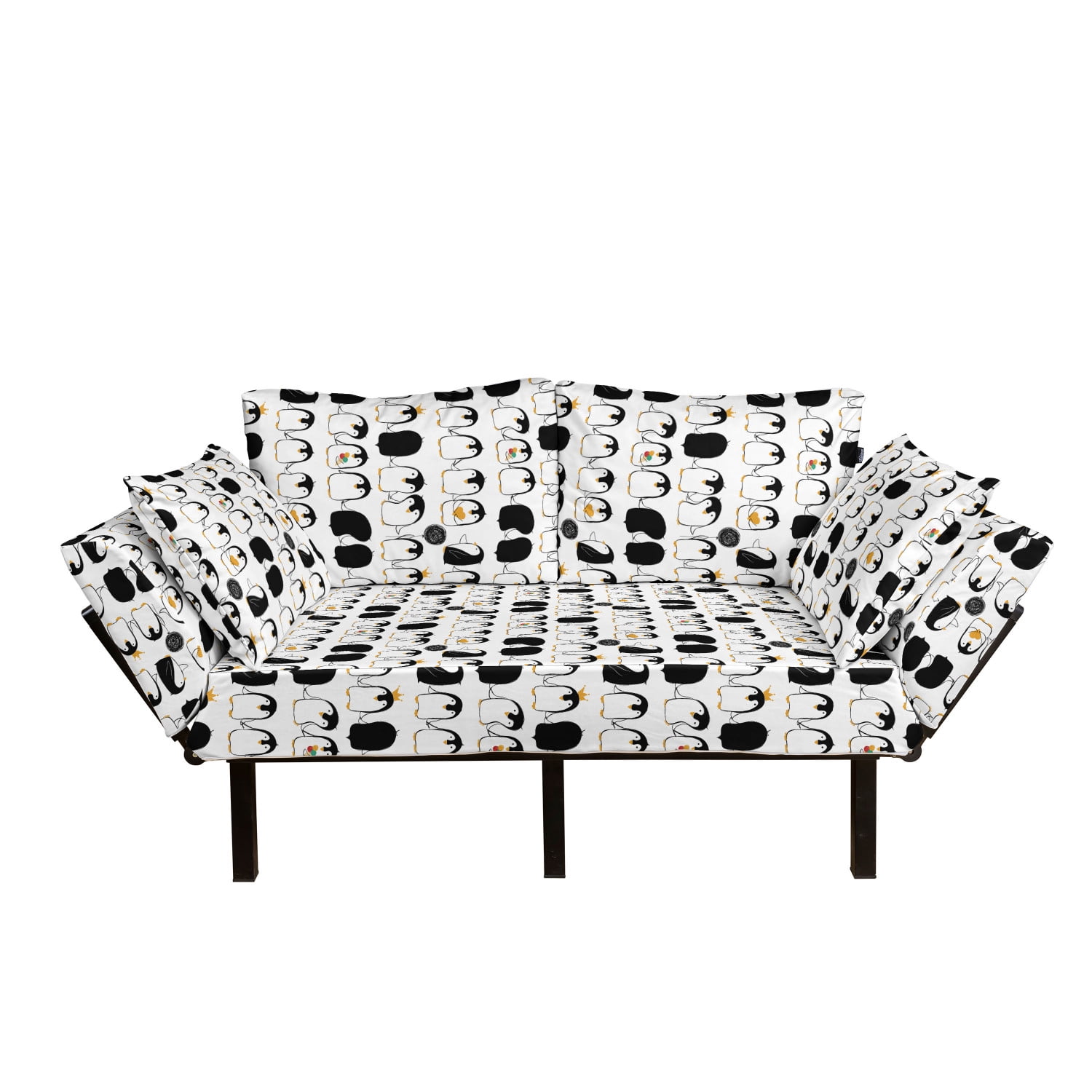 Penguins Futon Couch, Themed Cartoon Arctic Animals Holding Hands ...