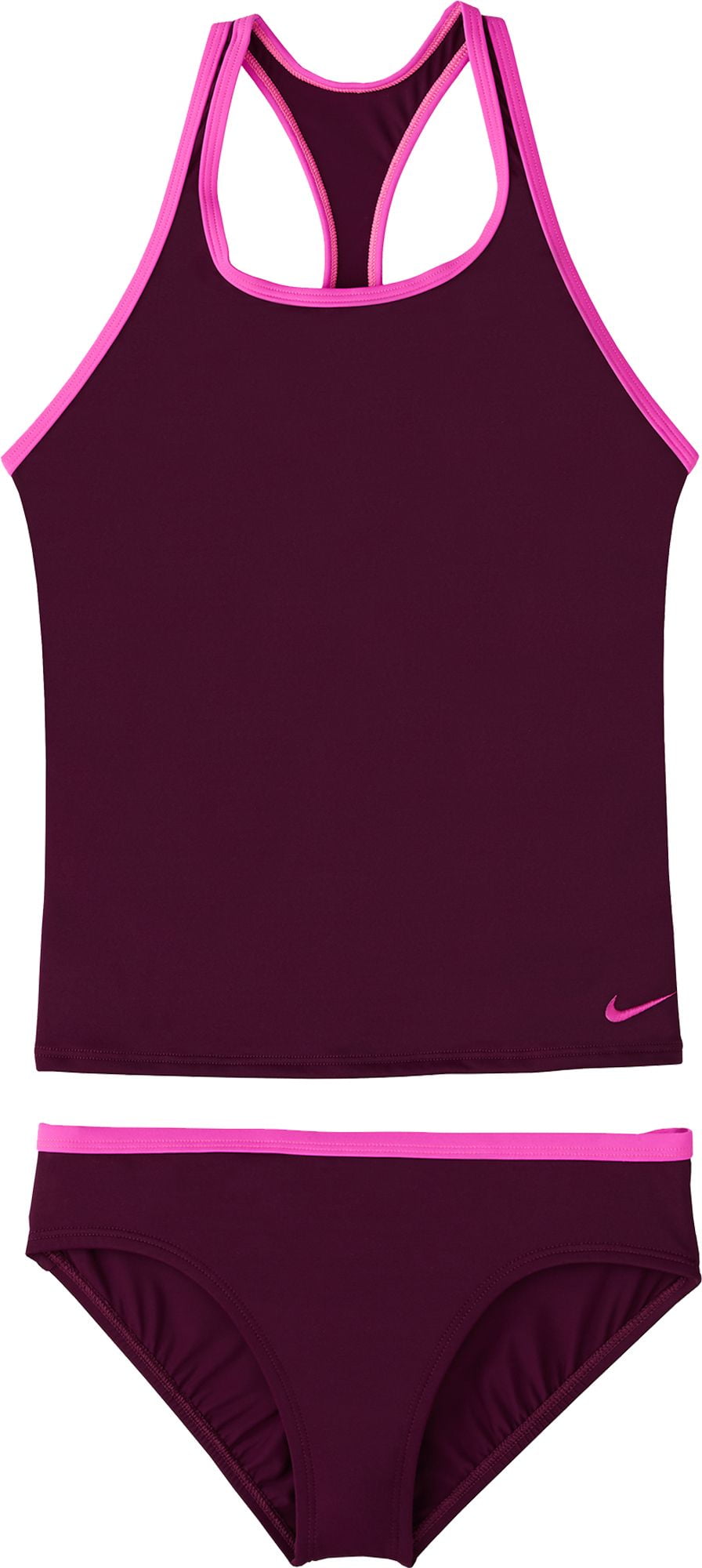 Nike Girls' Solid Racerback Tankini Set - Walmart.com