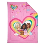Barbie Toddler Bedding, 5Pc Set, Comforter, Sheet, Pillowcase, Throw ...