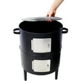 17 Inch Vertical Charcoal Smoker Grill, Heavy Duty Steel Drum BBQ with ...
