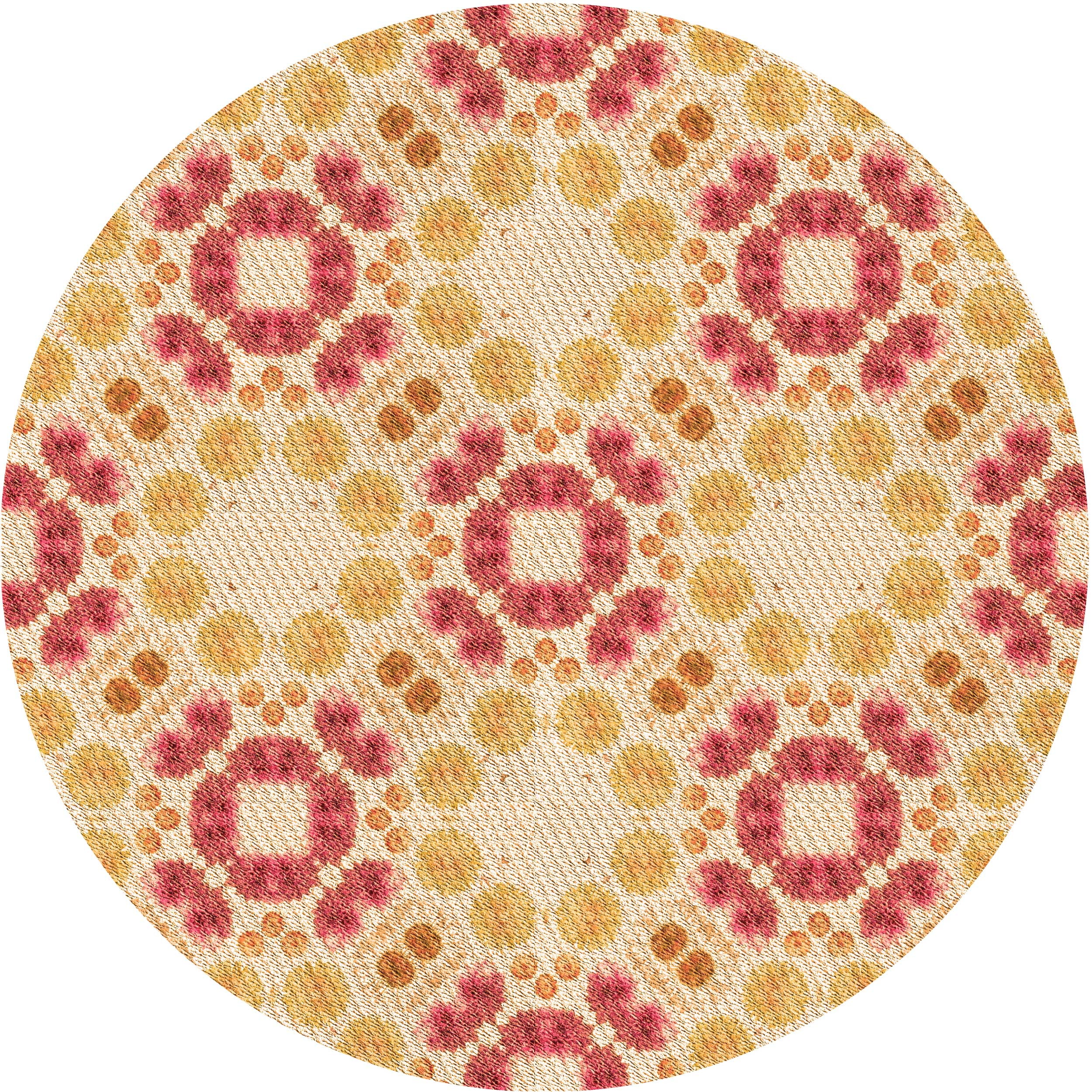 Ahgly Company Machine Washable Indoor Round Transitional Bright Orange ...