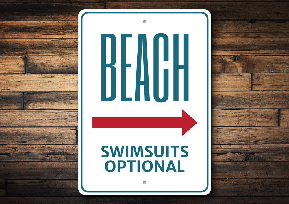 Beach Swimsuits Optional Novelty Decor, Metal Wall Sign - 10x14 Inches ...