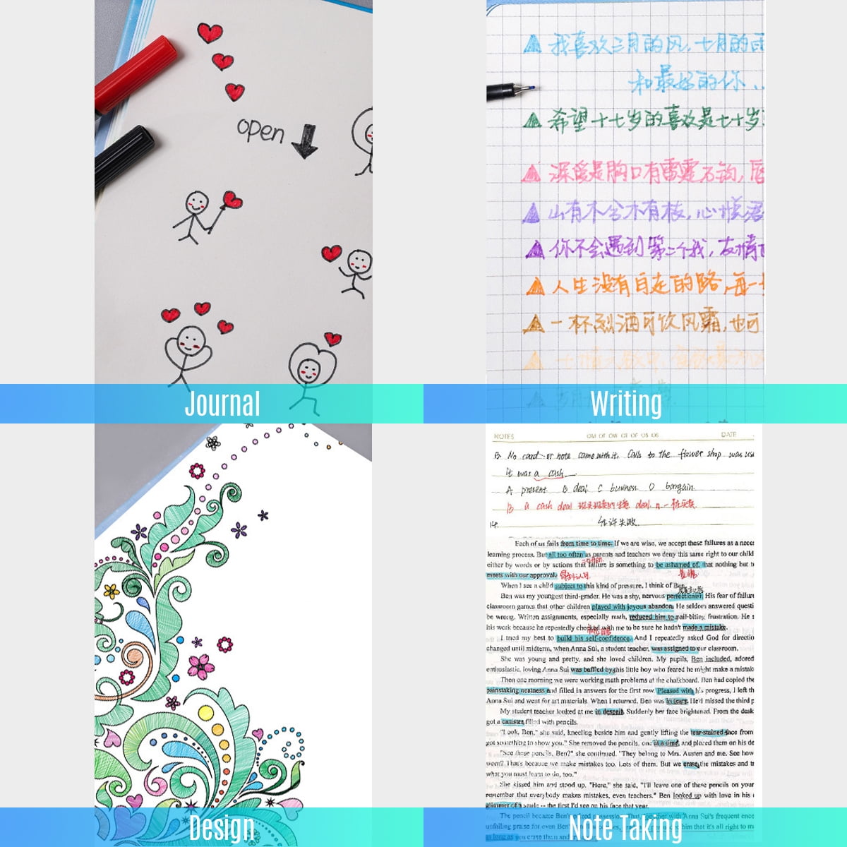 Buy SKYGLORY Fineliner Color Pens 0.4mm Fine Point Marker Pen Set Metal ...